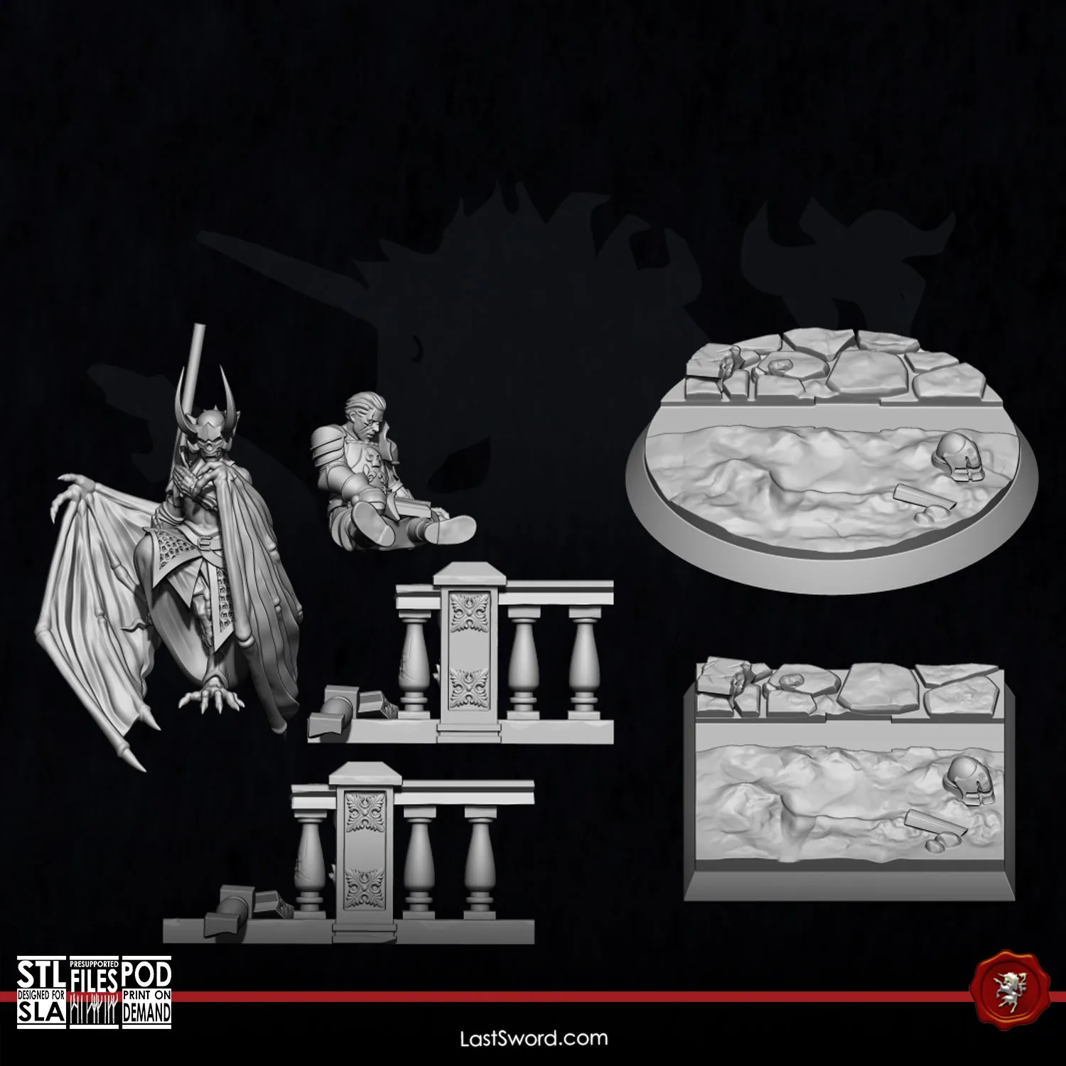 Winged Vampire Hunters (3) – Physical Models | Last Sword Miniatures