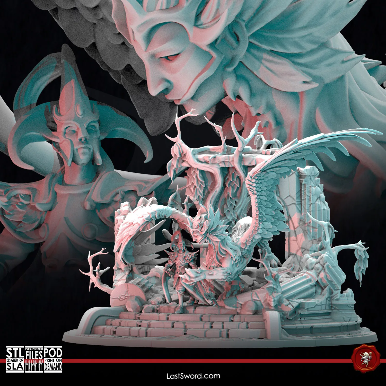 Lore Master with Sphinx | Last Sword Miniatures