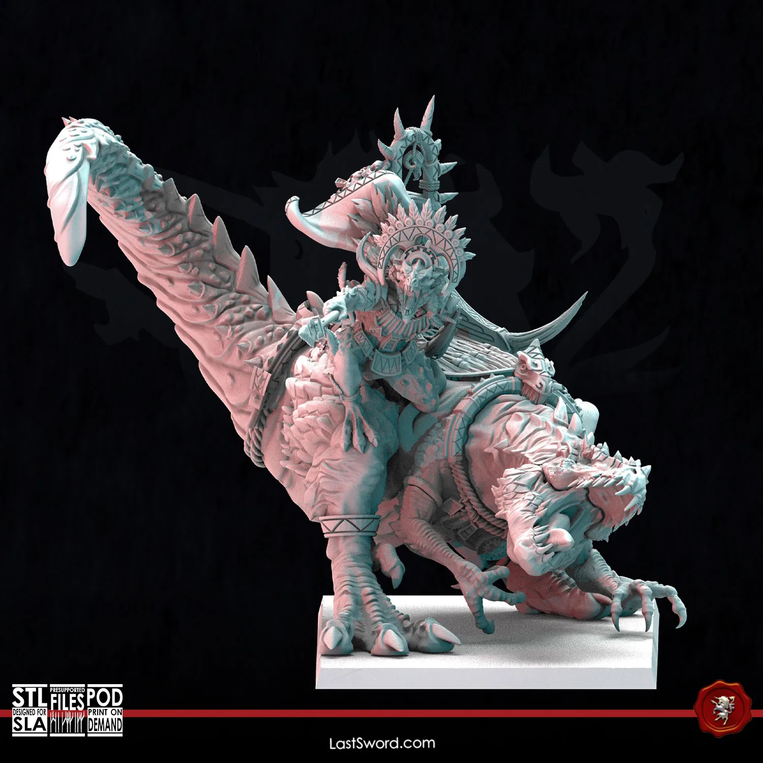 Saurian Ancient Blood on Carnosaur – Physical Model | Last Sword Miniatures