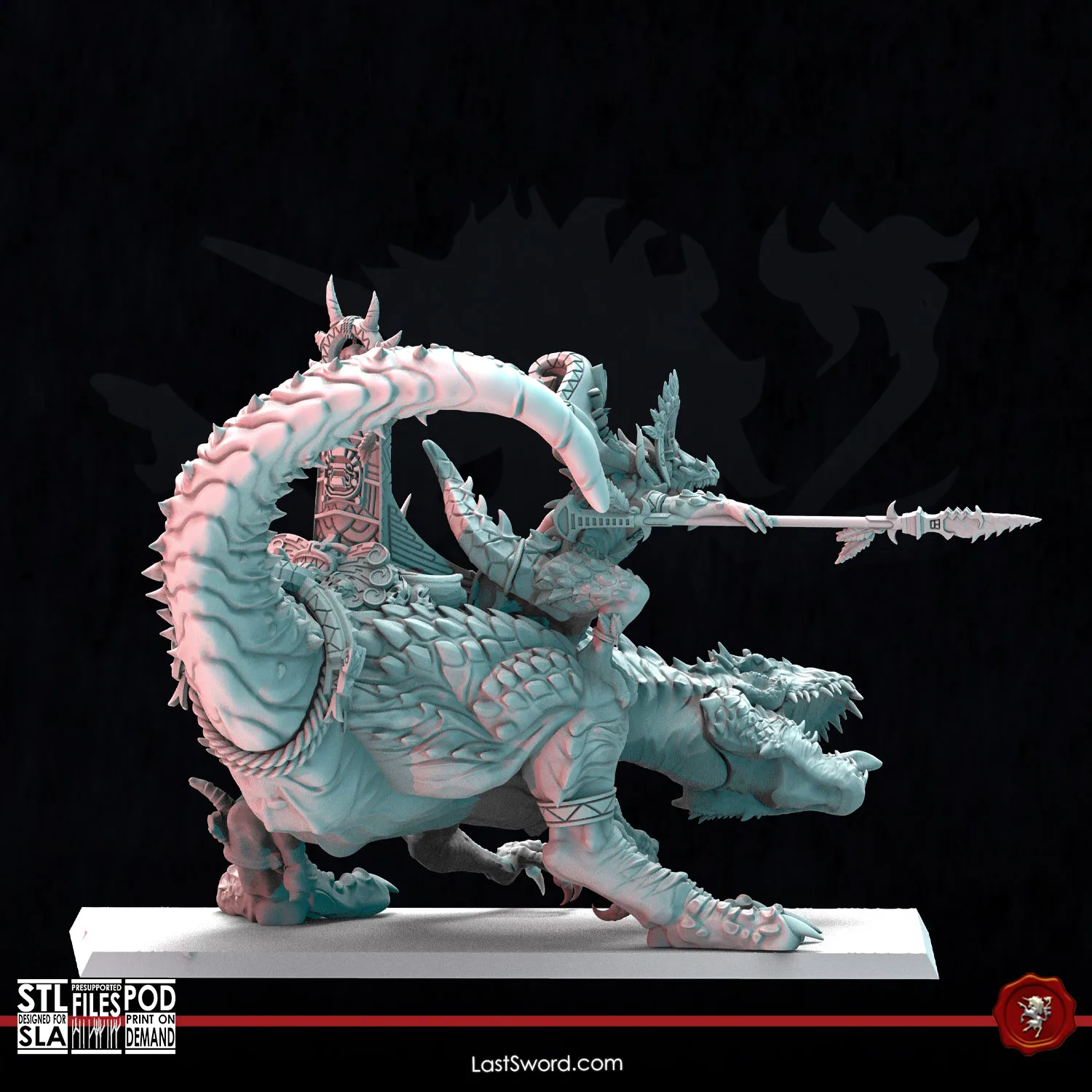 Saurian Ancient Blood on Carnosaur – Physical Model | Last Sword Miniatures