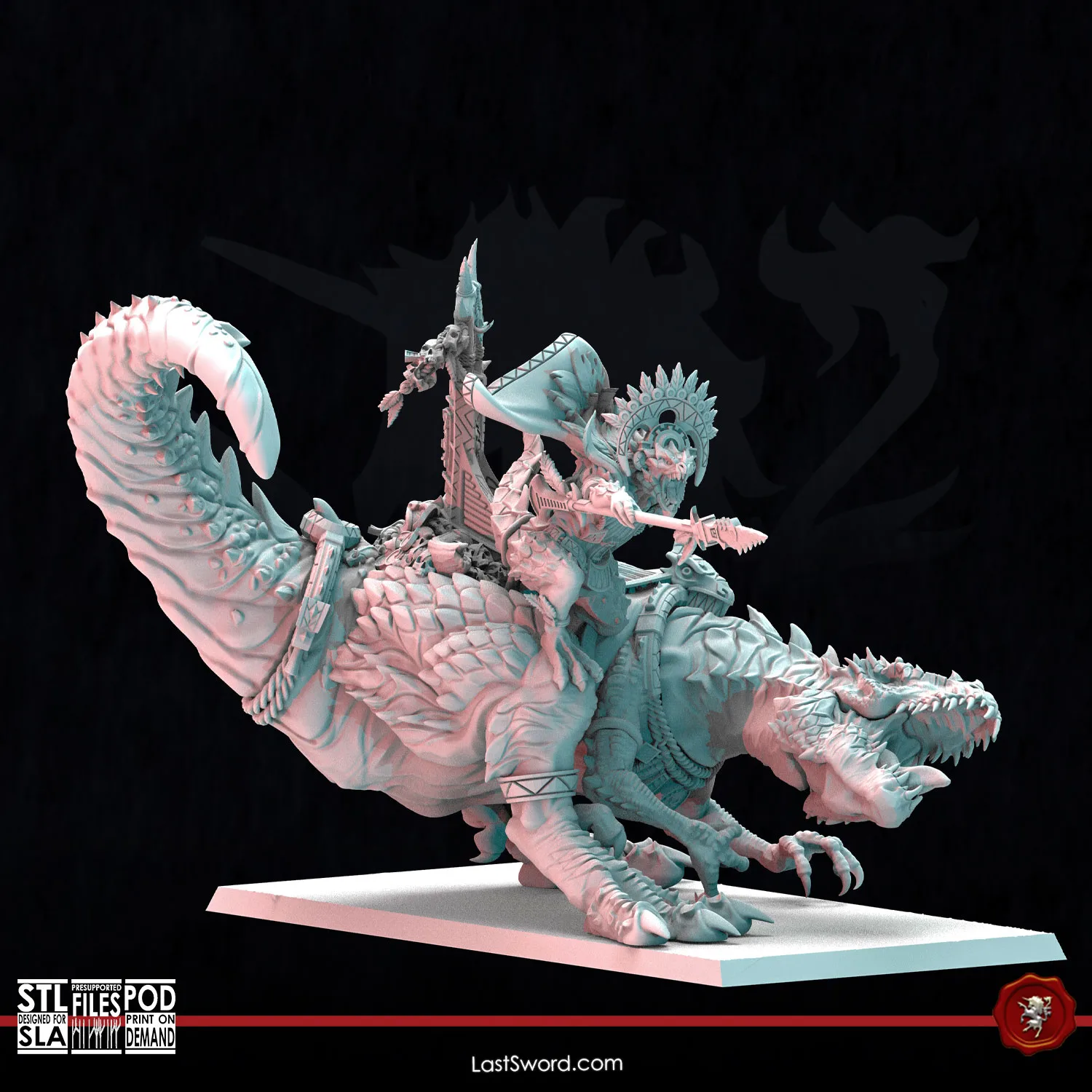 Saurian Ancient Blood on Carnosaur – Physical Model | Last Sword Miniatures