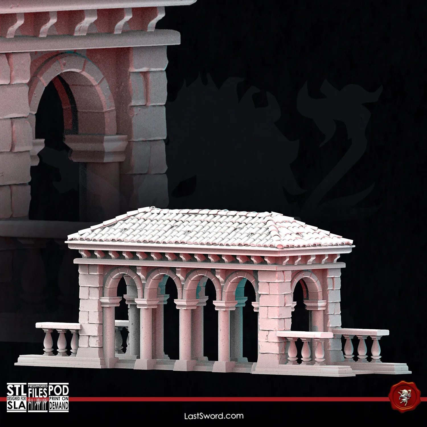 Stoa with Archers | Last Sword Miniatures