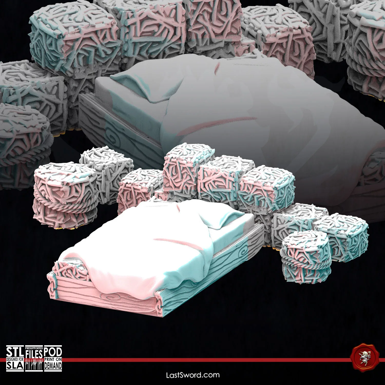 Straw Bed & Bales | Last Sword Miniatures