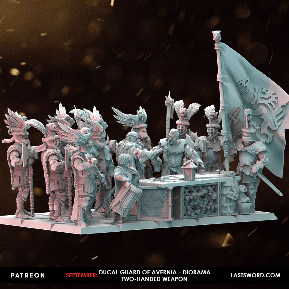 Ducal-Guard-of-Avernia-TwoHandedWeapon-Diorama-02 | Last Sword Miniatures