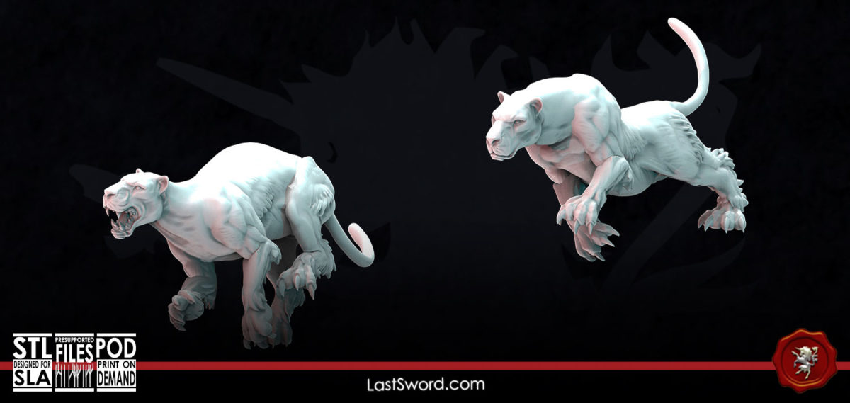 Wild Elven Lioness – Digital Files | Last Sword Miniatures