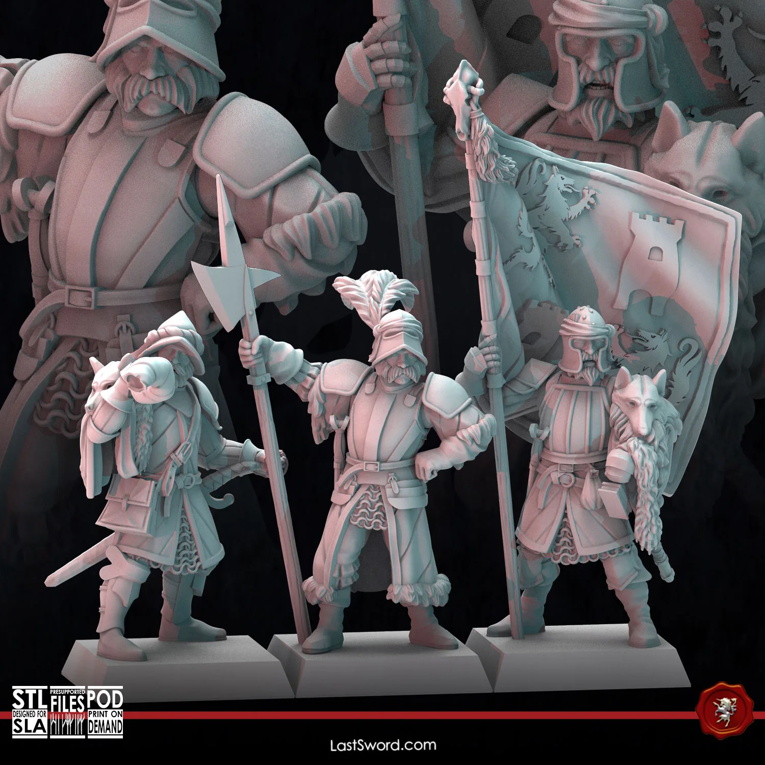 Avernia Halberdiers, CG (3) – Physical Models | Last Sword Miniatures