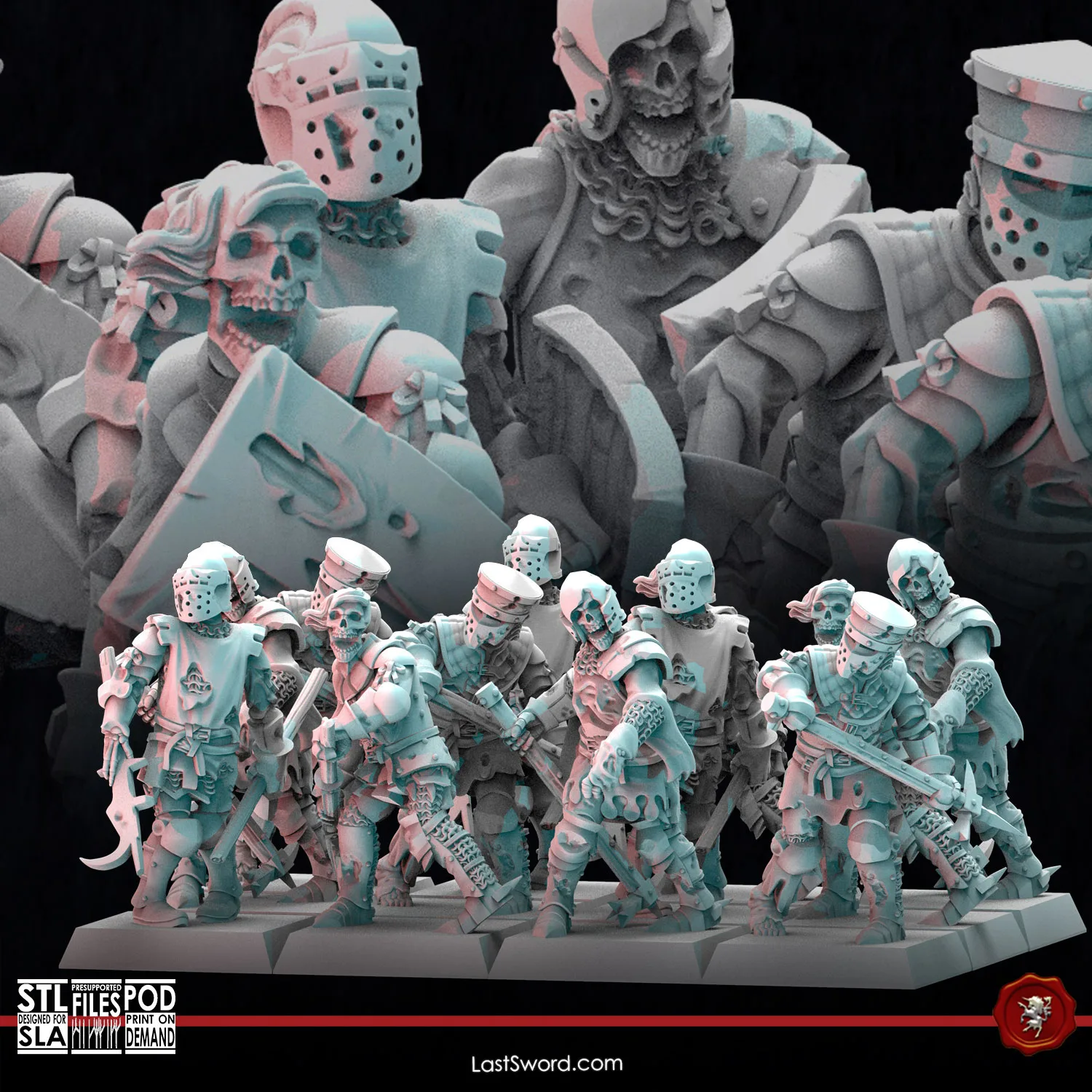 Undead Knights on foot, Detachment (12) – Physical Models | Last Sword ...