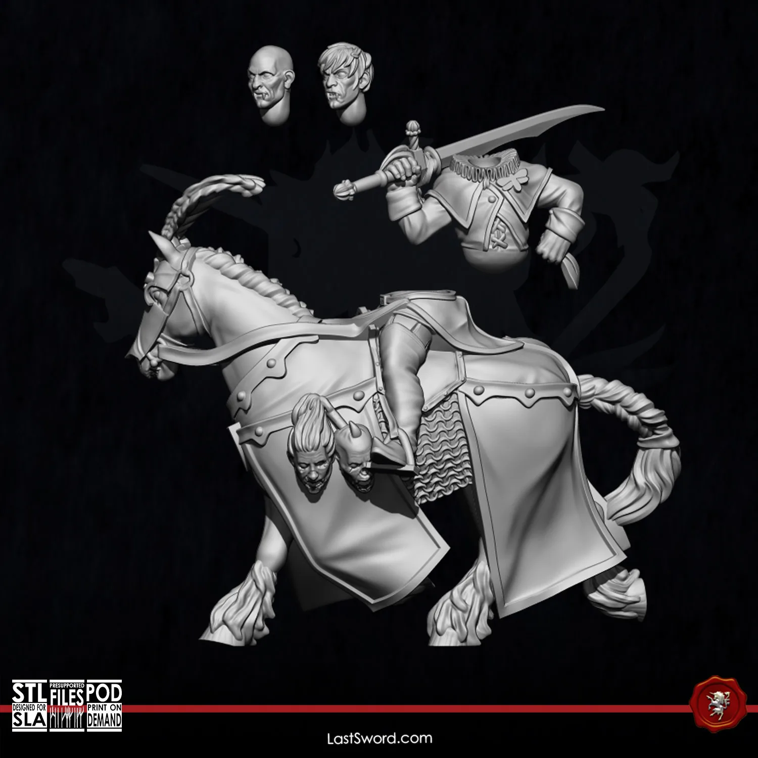 Vampire Count on horse – Digital Files | Last Sword Miniatures