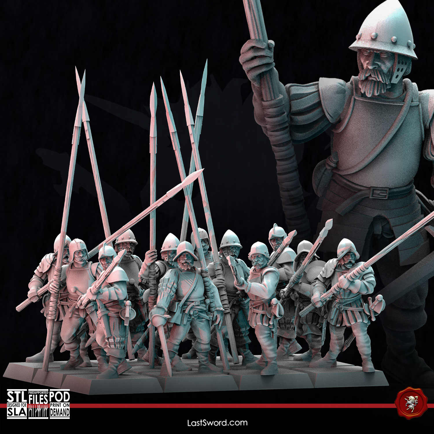 High Kingdom, Pikemen and Spearmen, Detachment (12) – Physical Models ...