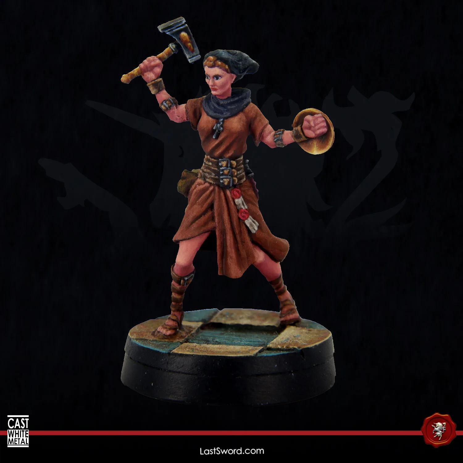 Novice with hamer and buckler – Physical Models | Last Sword Miniatures