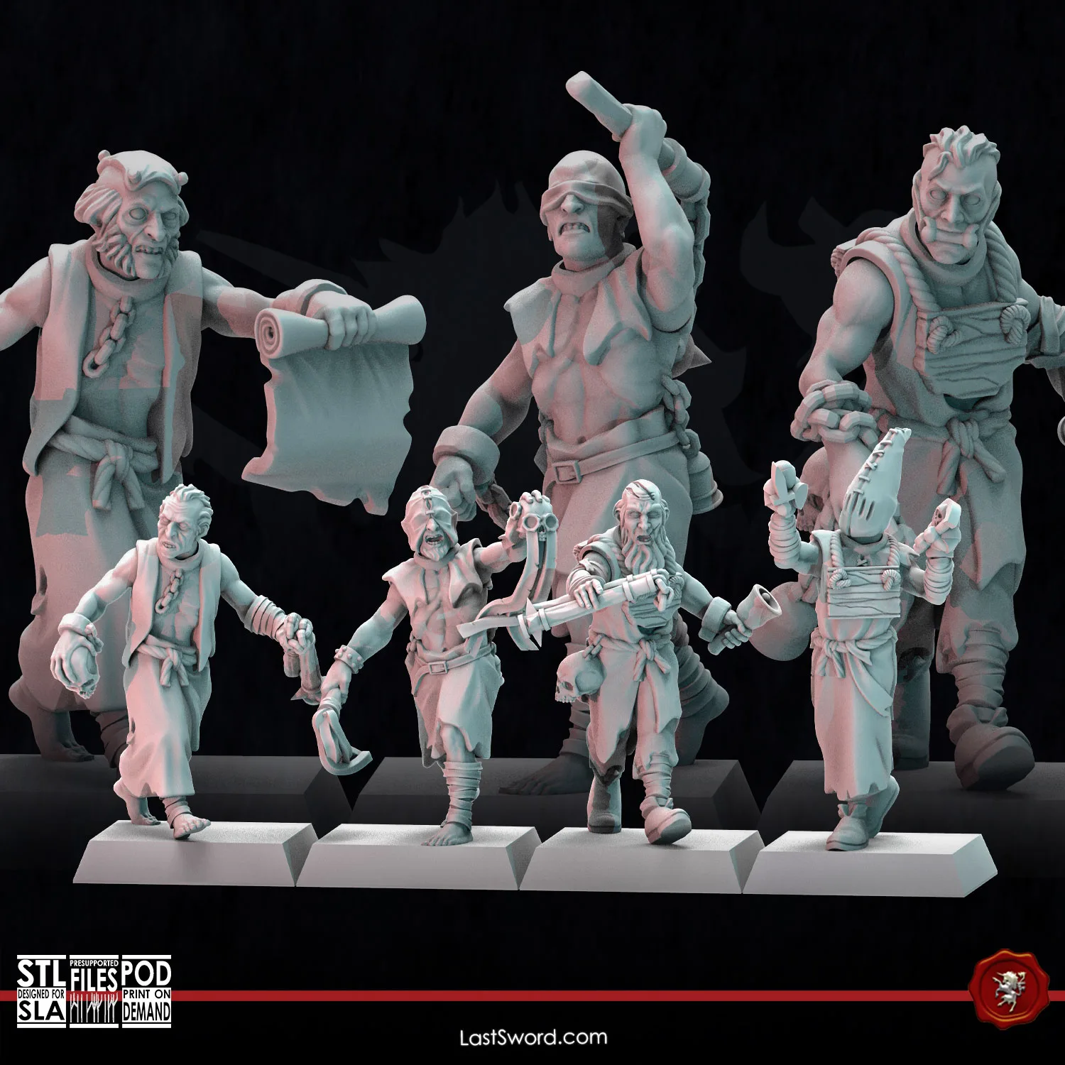 Flagellants, Patrol (4) – Physical Models | Last Sword Miniatures