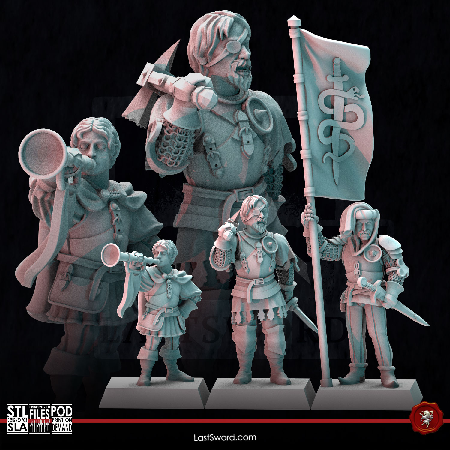 Light Pikemen, CG (3) – Physical Models | Last Sword Miniatures