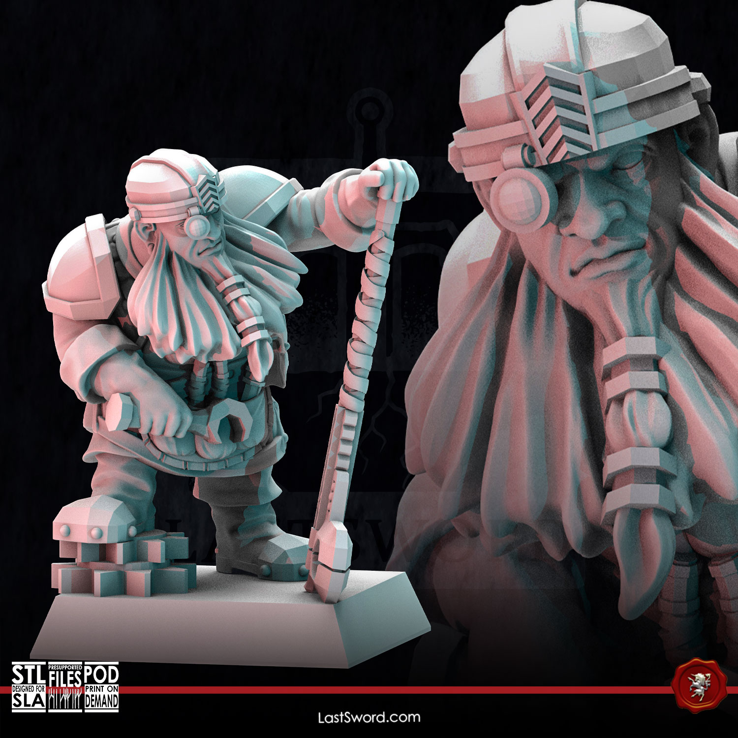 Dwarf Engineer – Digital Files | Last Sword Miniatures