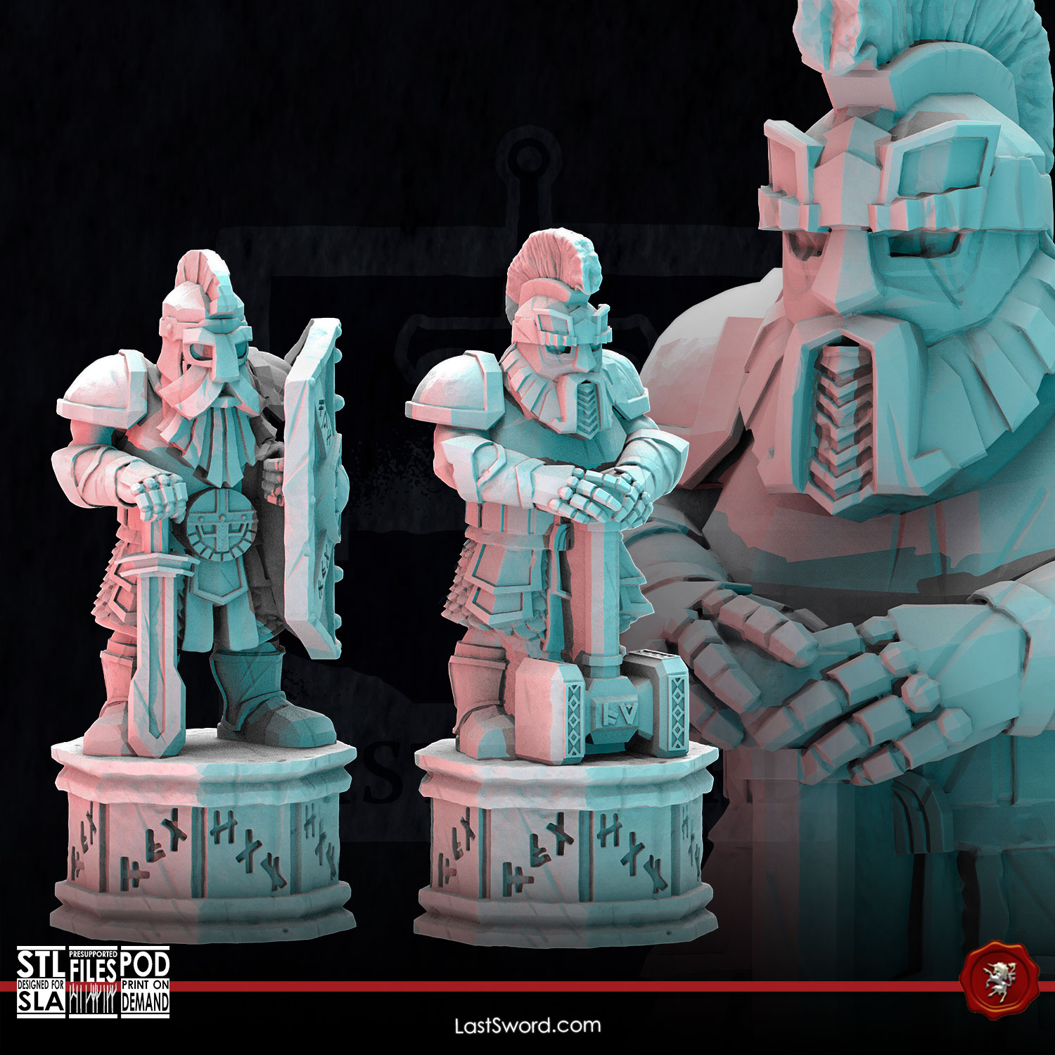 Dwarf Statues – Digital Files | Last Sword Miniatures