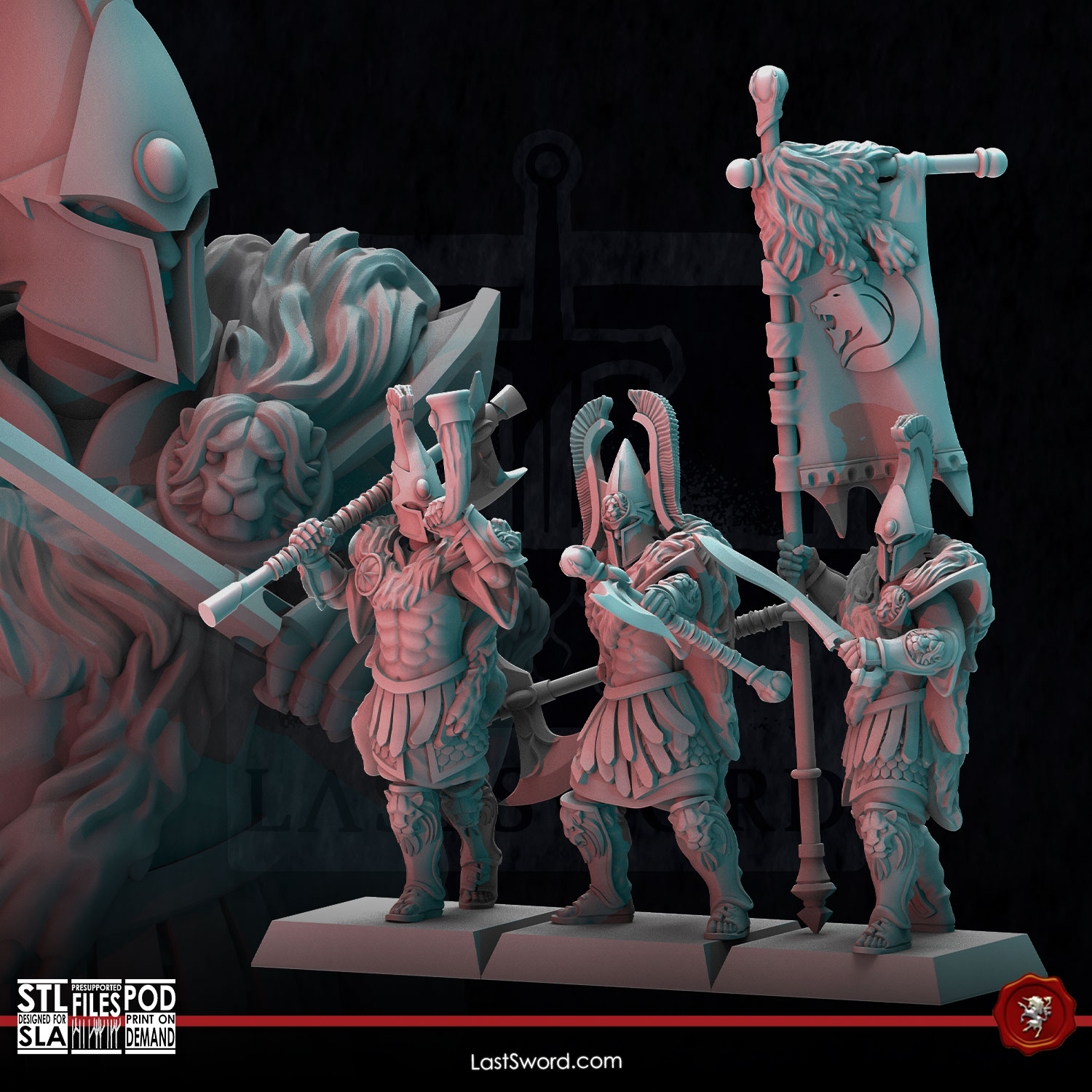 Tor Rufane Lion Guard, CG (3) – Physical Models | Last Sword Miniatures
